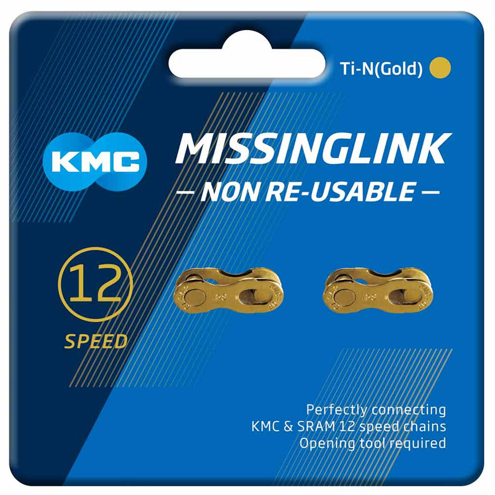 KMC MissingLink 12X Joining links - 12 Speed - Non Re-Usable - Ti-N(Go ...